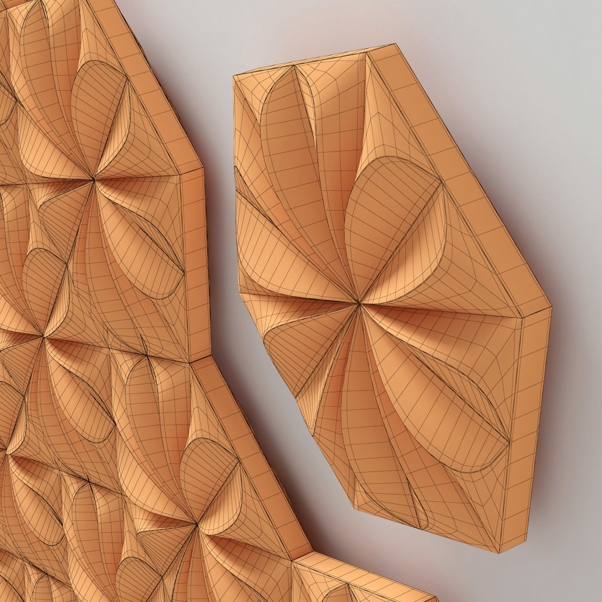 Hexagonal panel with pattern n1 3D model | CGTrader