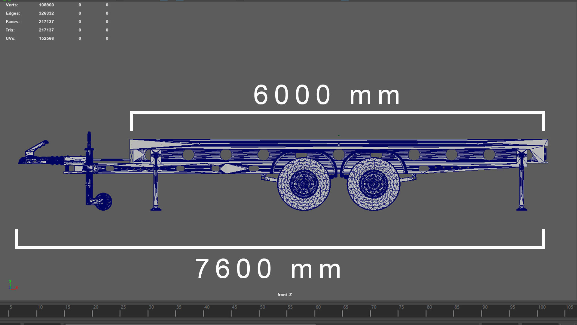 Chassis-Trailer flatbed trailer 3D model | CGTrader