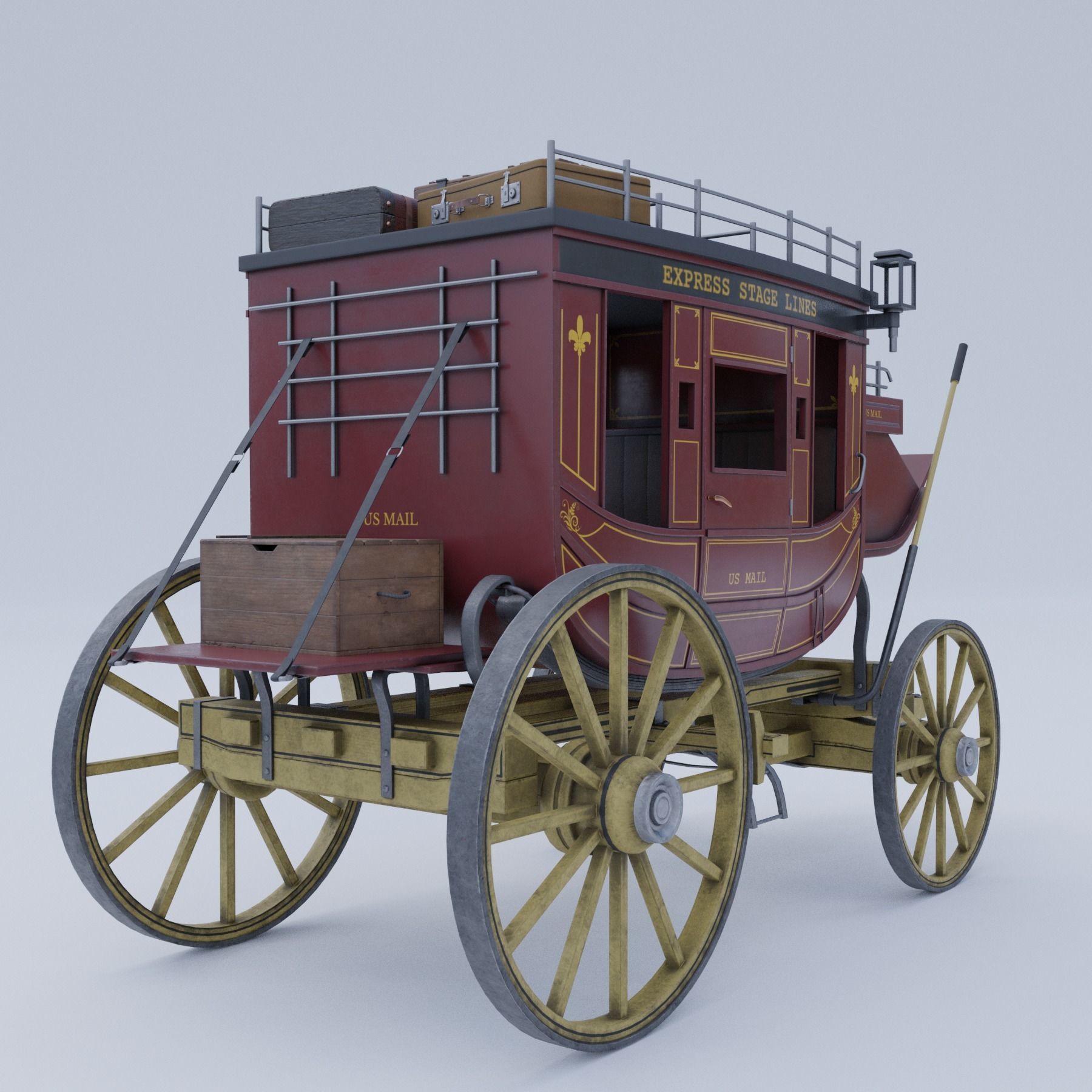3D model US Mail Stagecoach VR / AR / low-poly | CGTrader