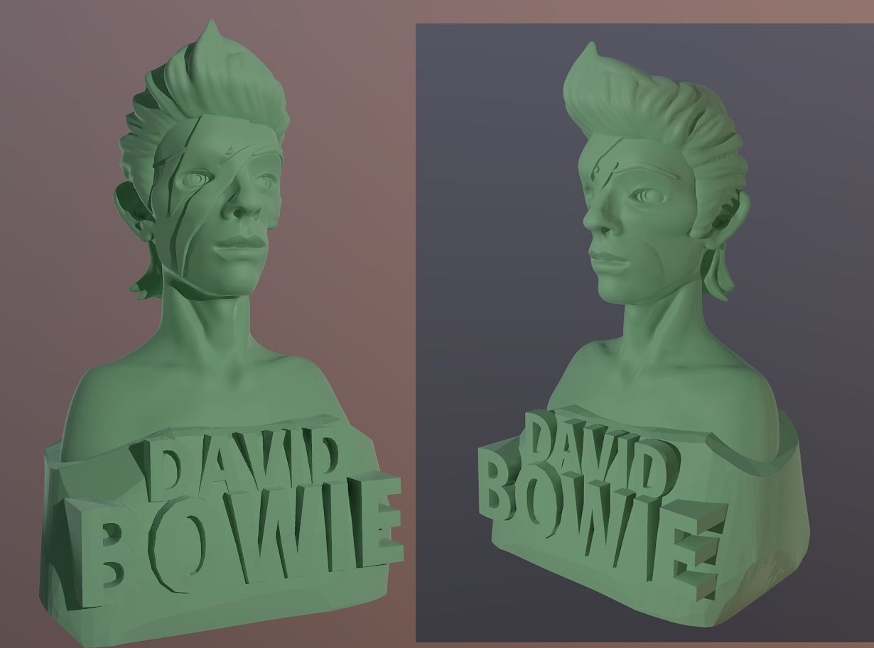 David Bowie Cartoony Style 3D model 3D printable | CGTrader