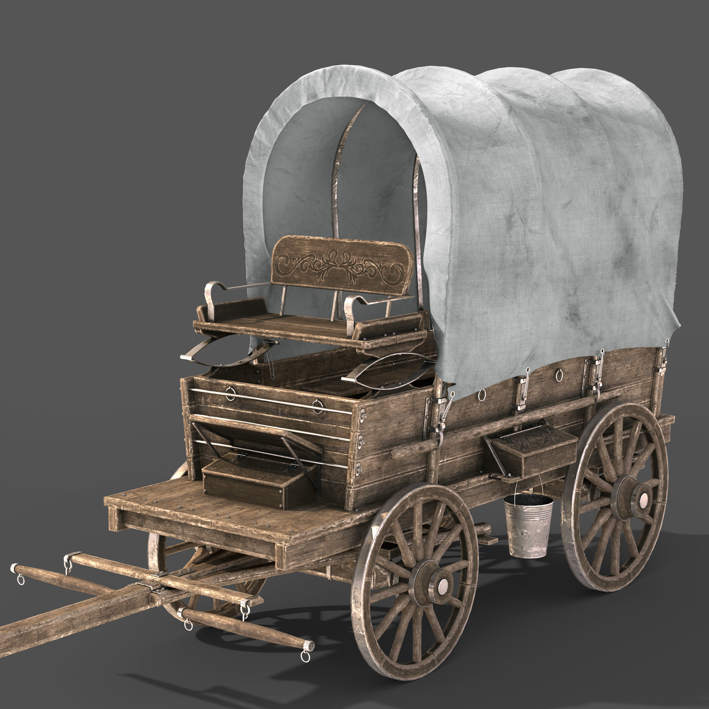 Wagon covered 3D model | CGTrader
