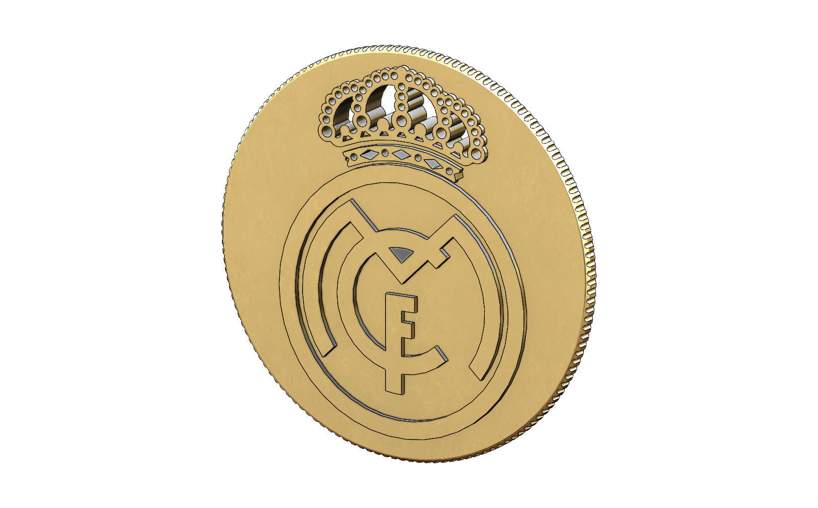 Real Madrid logo pendant and coin 3D model 3D printable | CGTrader