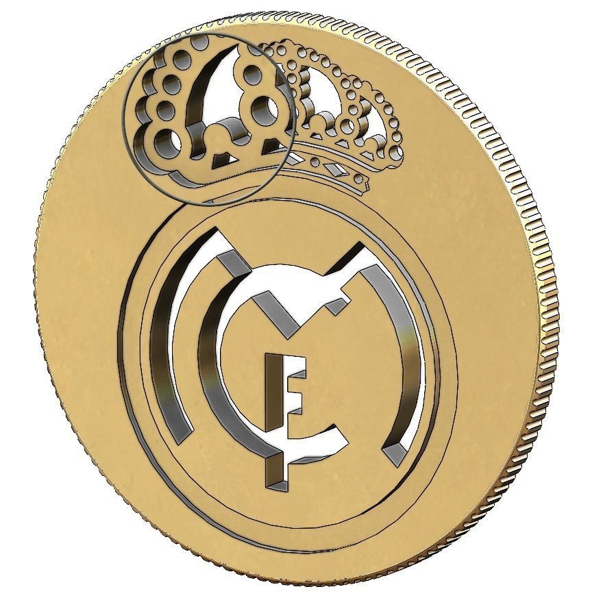 Real Madrid logo pendant and coin 3D model 3D printable | CGTrader