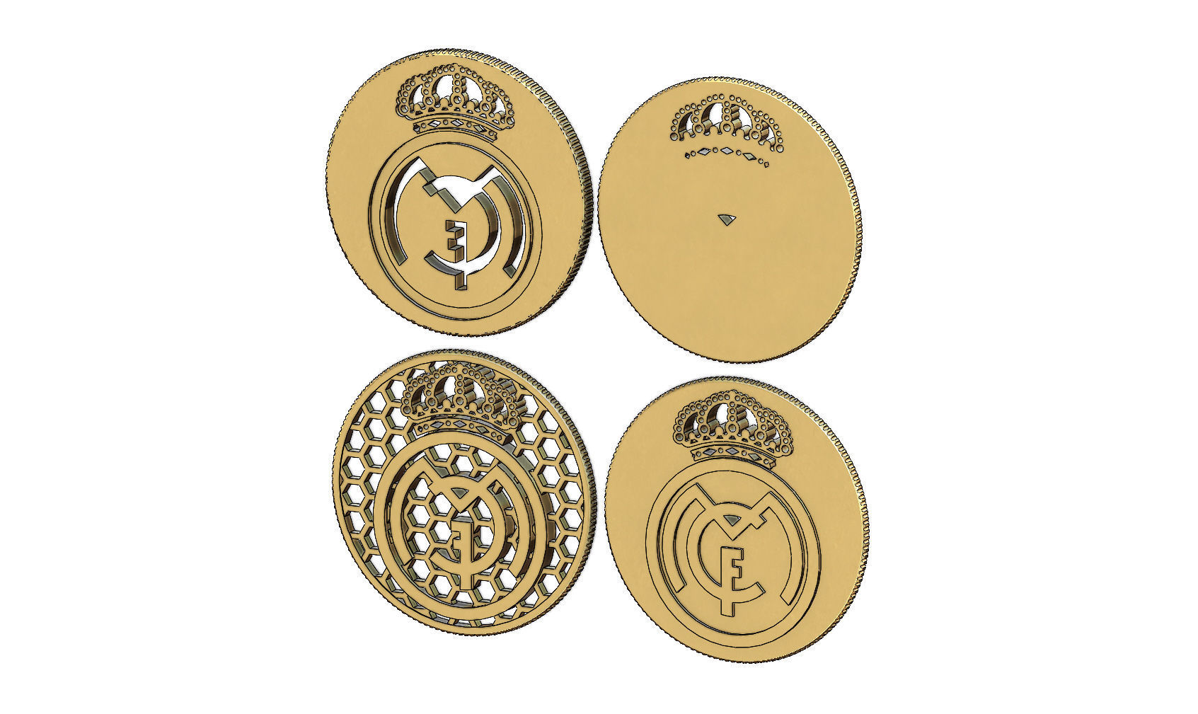 Real Madrid logo pendant and coin 3D model 3D printable | CGTrader
