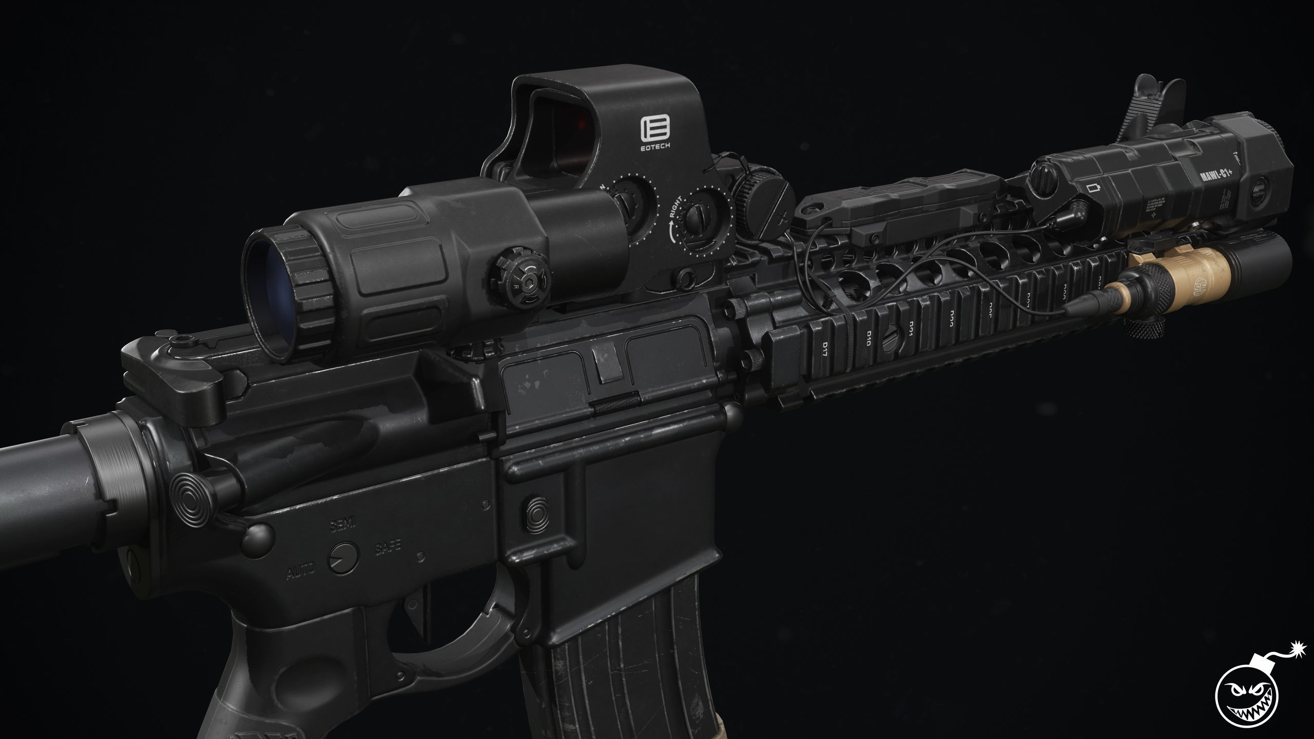 3D model Daniel Defense MK18 Painted VR / AR / low-poly | CGTrader