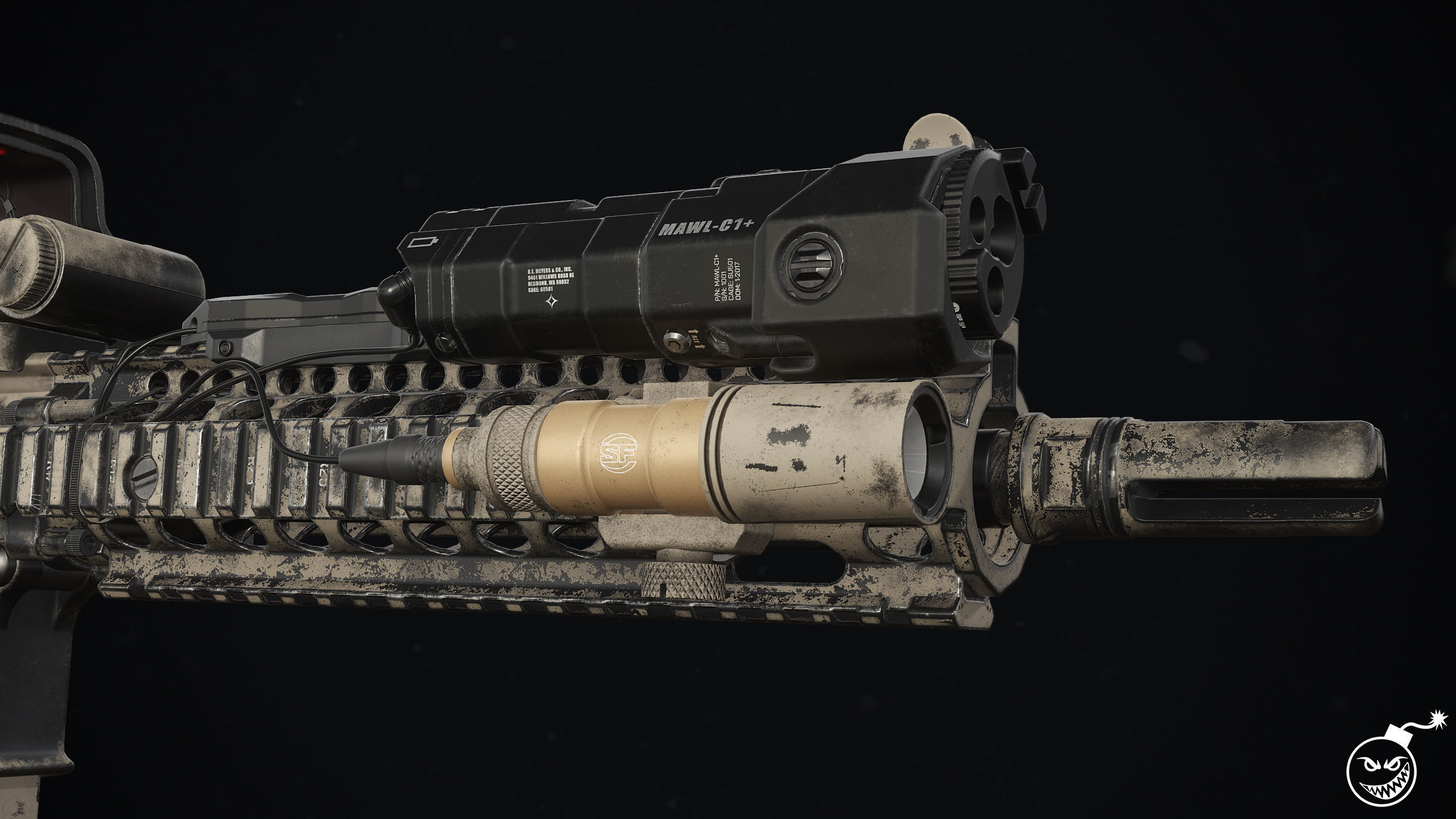 3D model Daniel Defense MK18 Painted VR / AR / low-poly | CGTrader