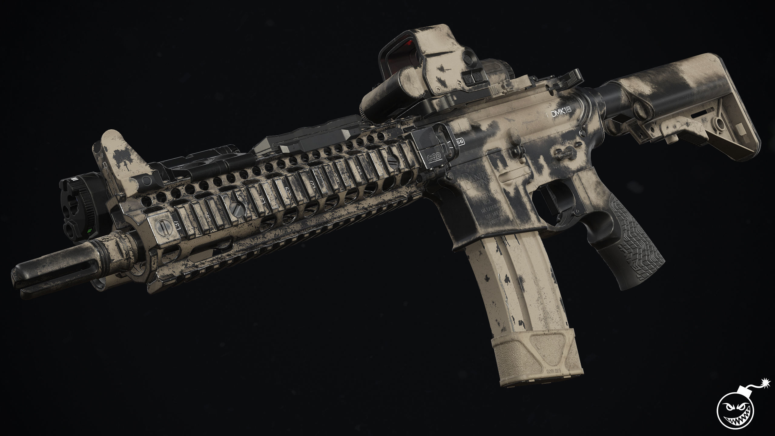 3D model Daniel Defense MK18 Painted VR / AR / low-poly | CGTrader