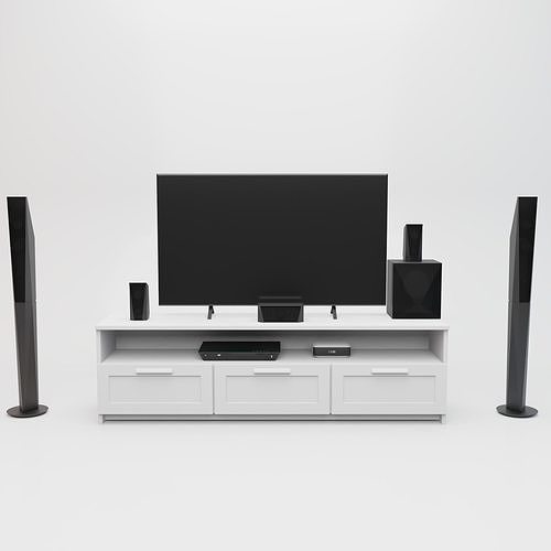 TV set home entertainment center with speakers and 3D model | CGTrader