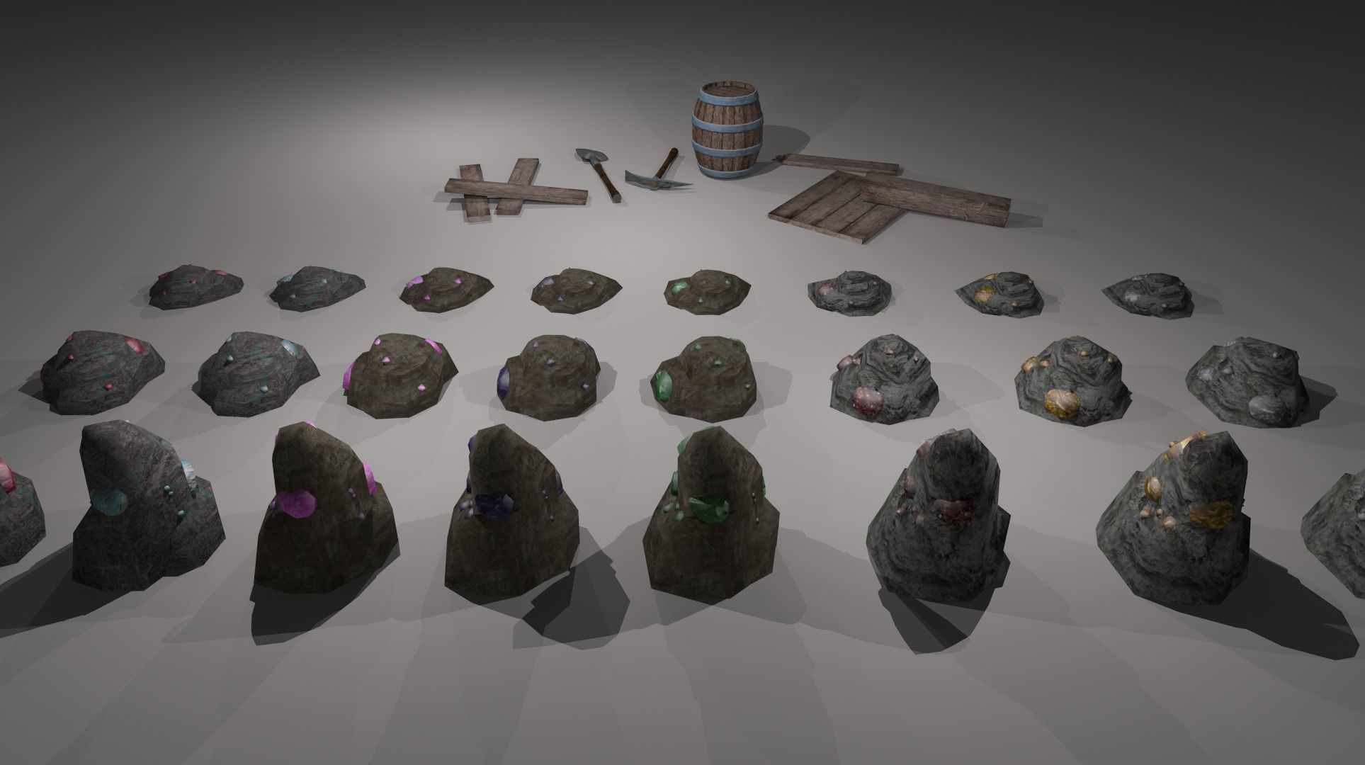 3D model Mining items pack and ores VR / AR / low-poly | CGTrader