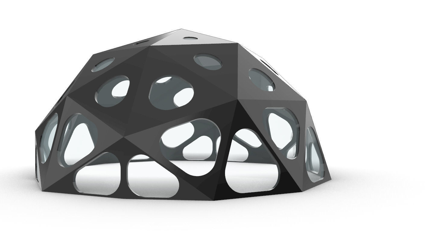 Geodesic Dome with Dynamic Perforations and glass panels 3D model | CGTrader