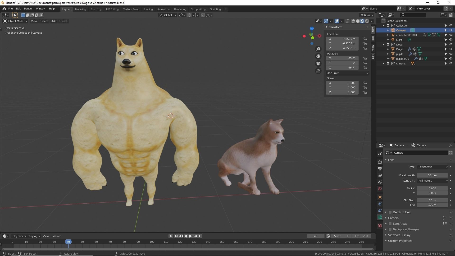 3D model Meme Swole DOGE VS CHEEMS VR / AR / low-poly | CGTrader