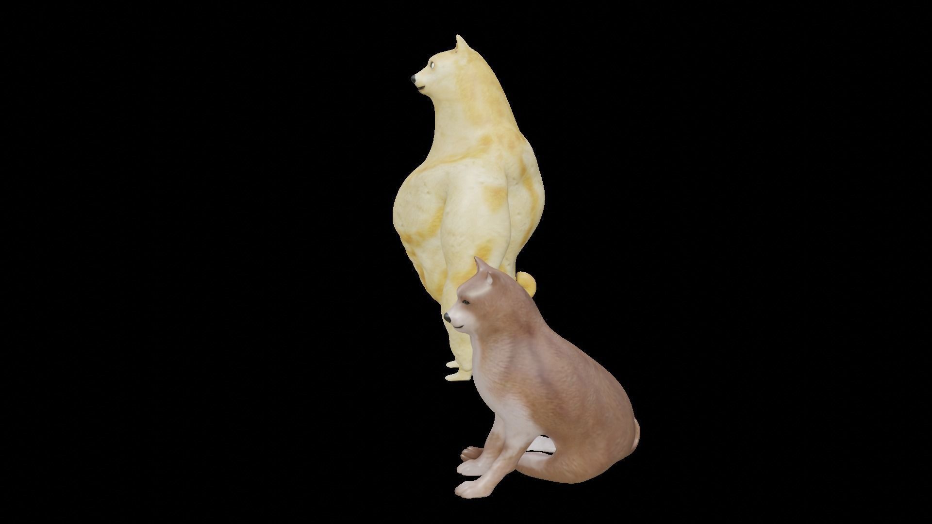 3D model Meme Swole DOGE VS CHEEMS VR / AR / low-poly | CGTrader