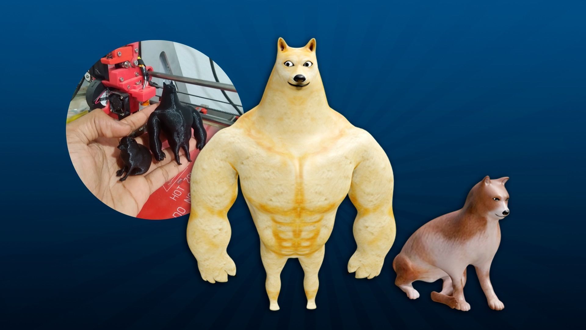 3D model Meme Swole DOGE VS CHEEMS VR / AR / low-poly | CGTrader