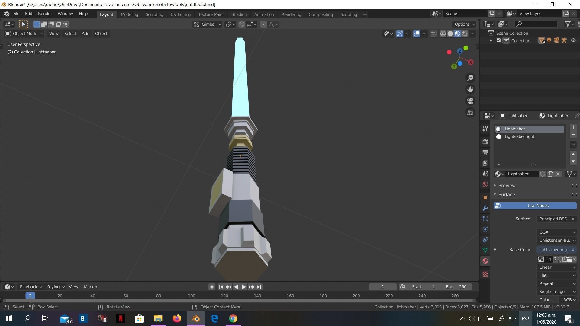 3D model Low-Poly Star Wars Lightsaber 3D model Low Poly laser weapon ...