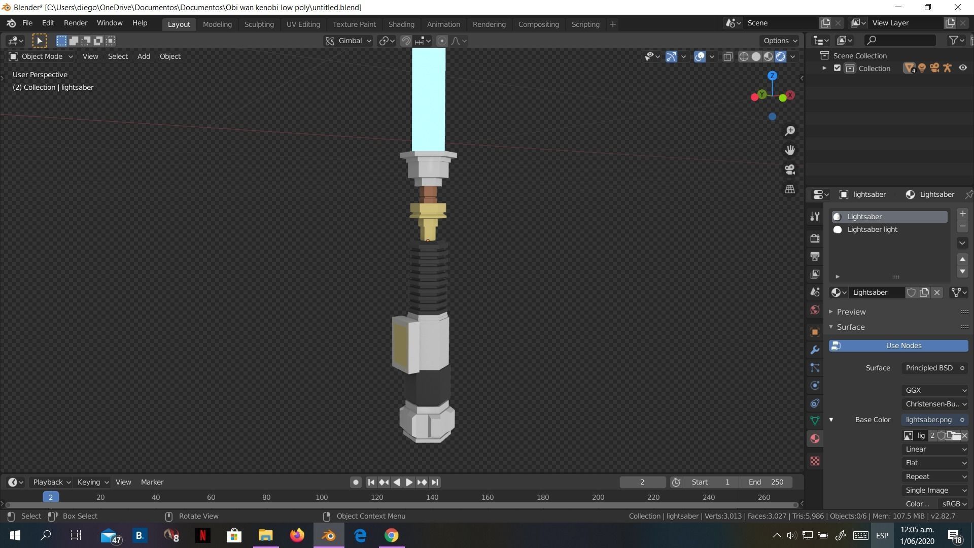 3D model Low-Poly Star Wars Lightsaber 3D model Low Poly laser weapon ...