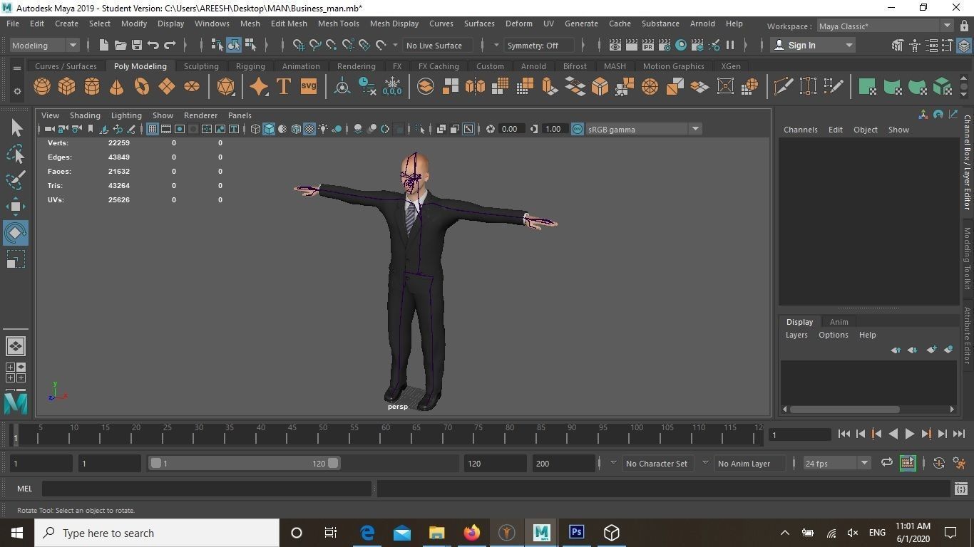 3D Business Man Human Character free 3D model rigged | CGTrader