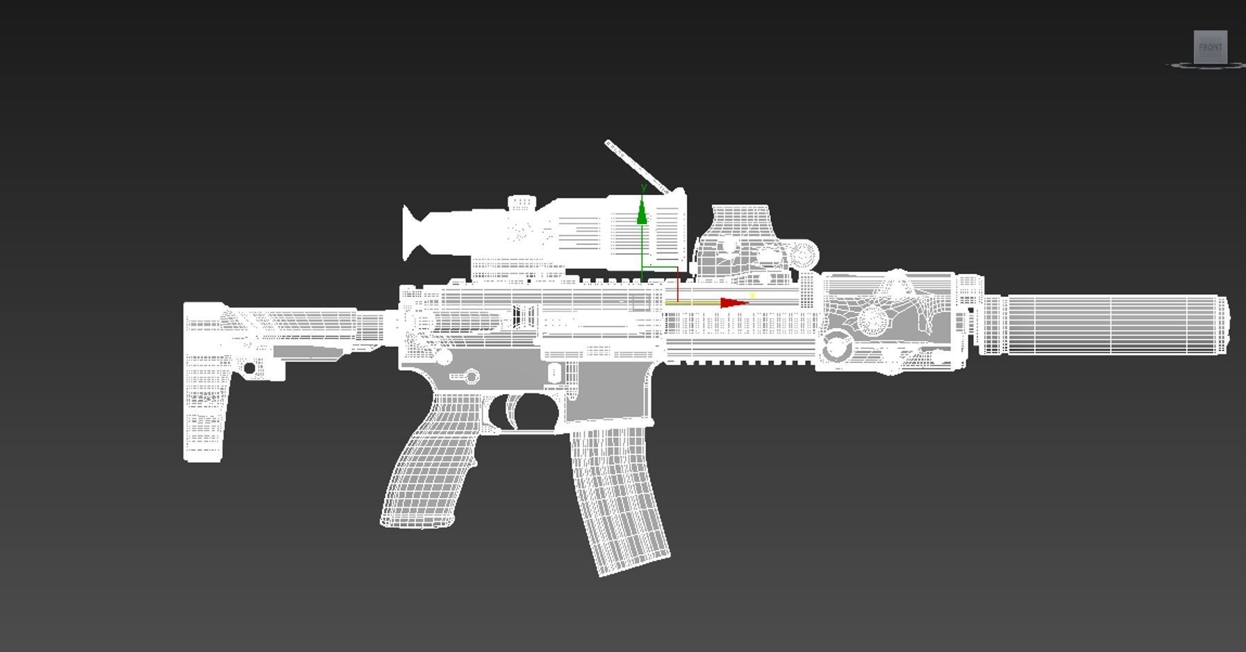 Gun Assault Rifle HK 416 3D model | CGTrader