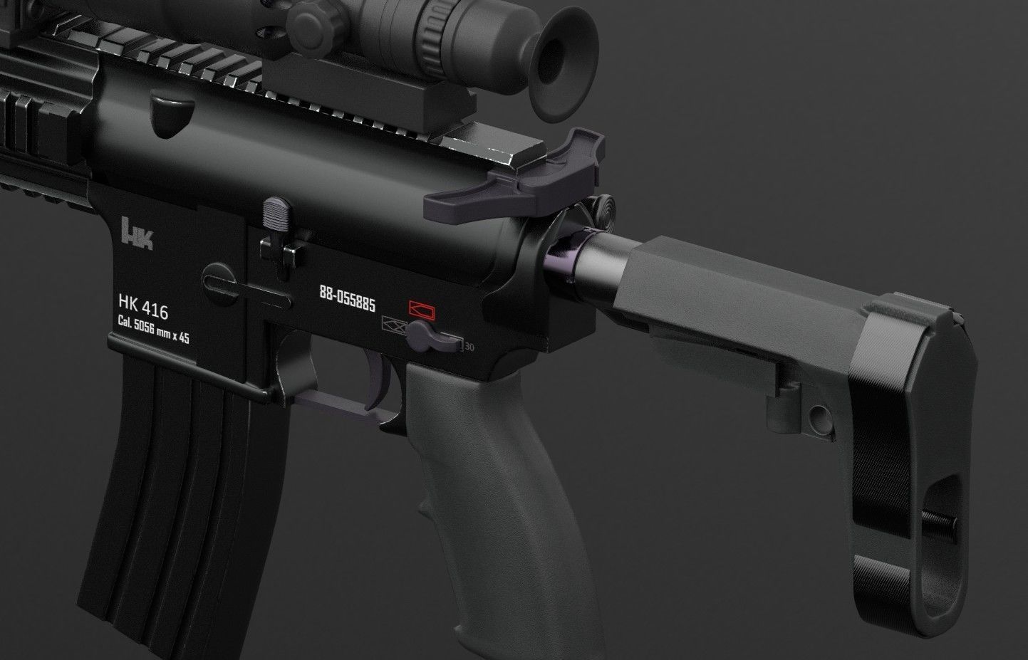 Gun Assault Rifle HK 416 3D model | CGTrader