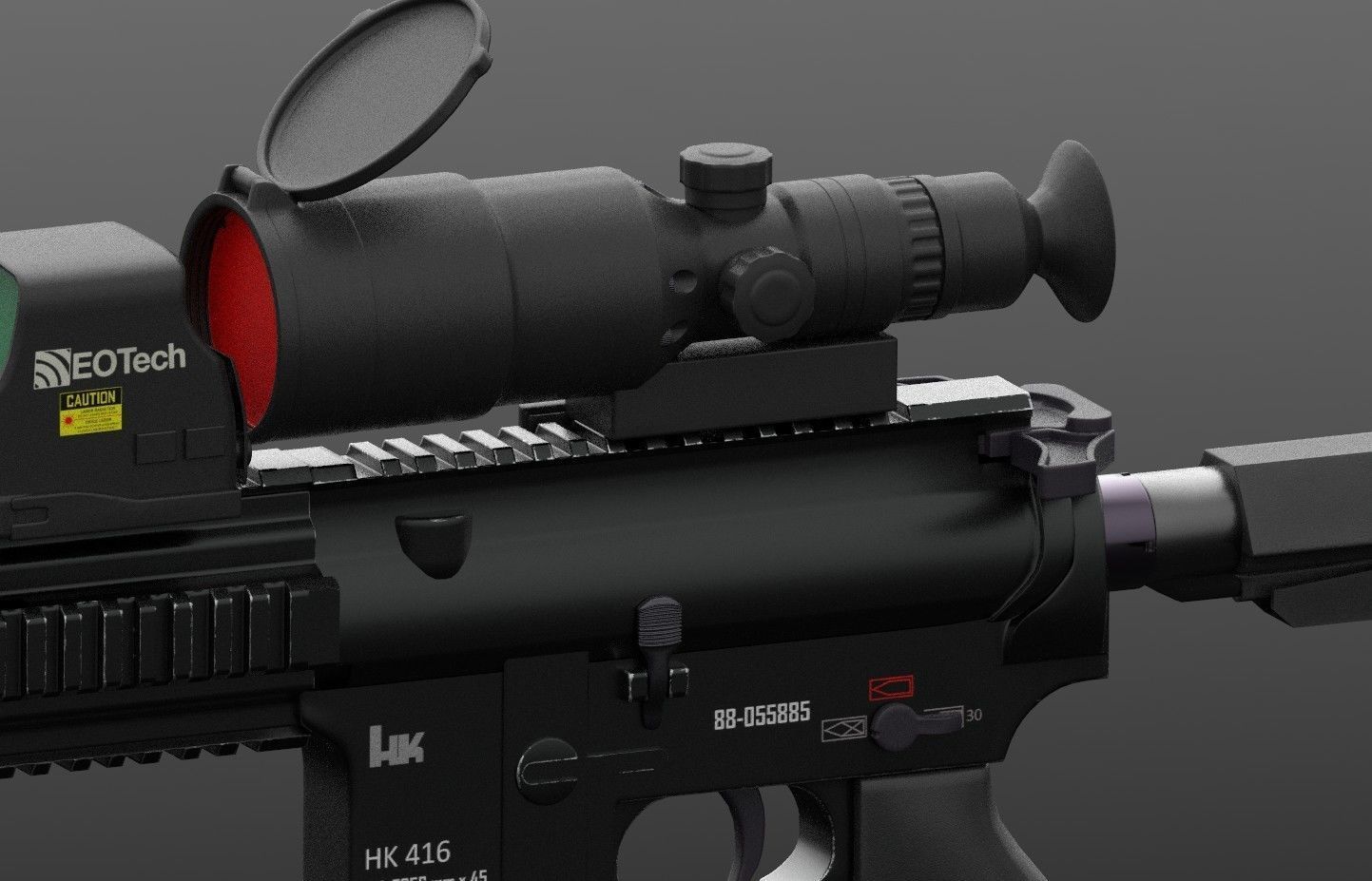 Gun Assault Rifle HK 416 3D model | CGTrader