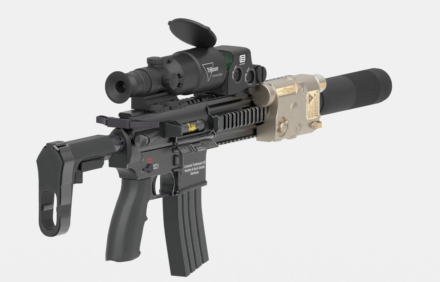 Gun Assault Rifle HK 416 3D model | CGTrader