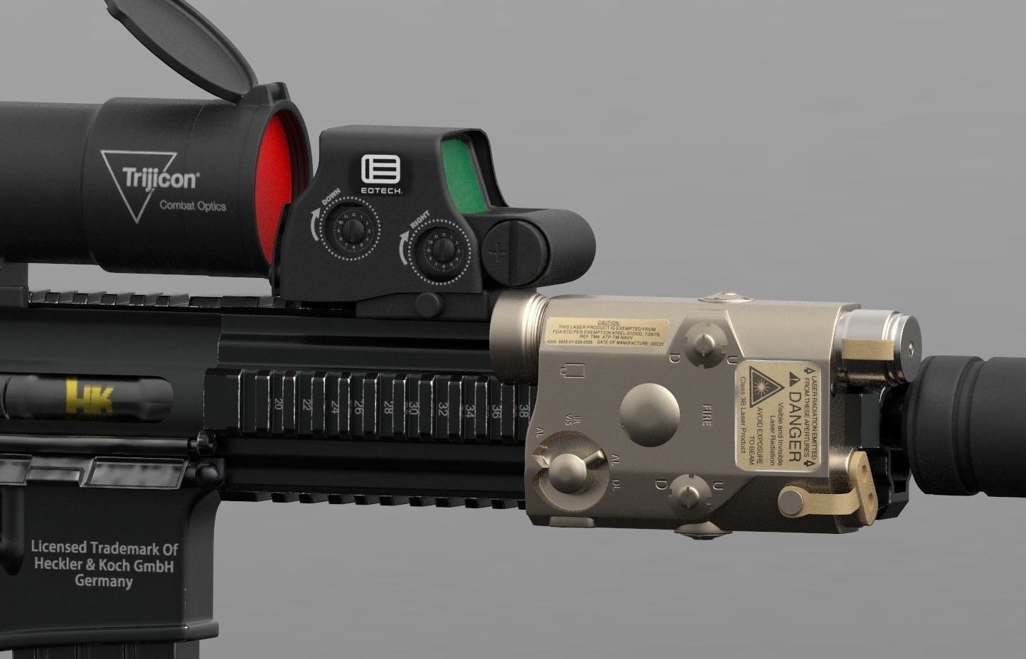 Gun Assault Rifle HK 416 3D model | CGTrader