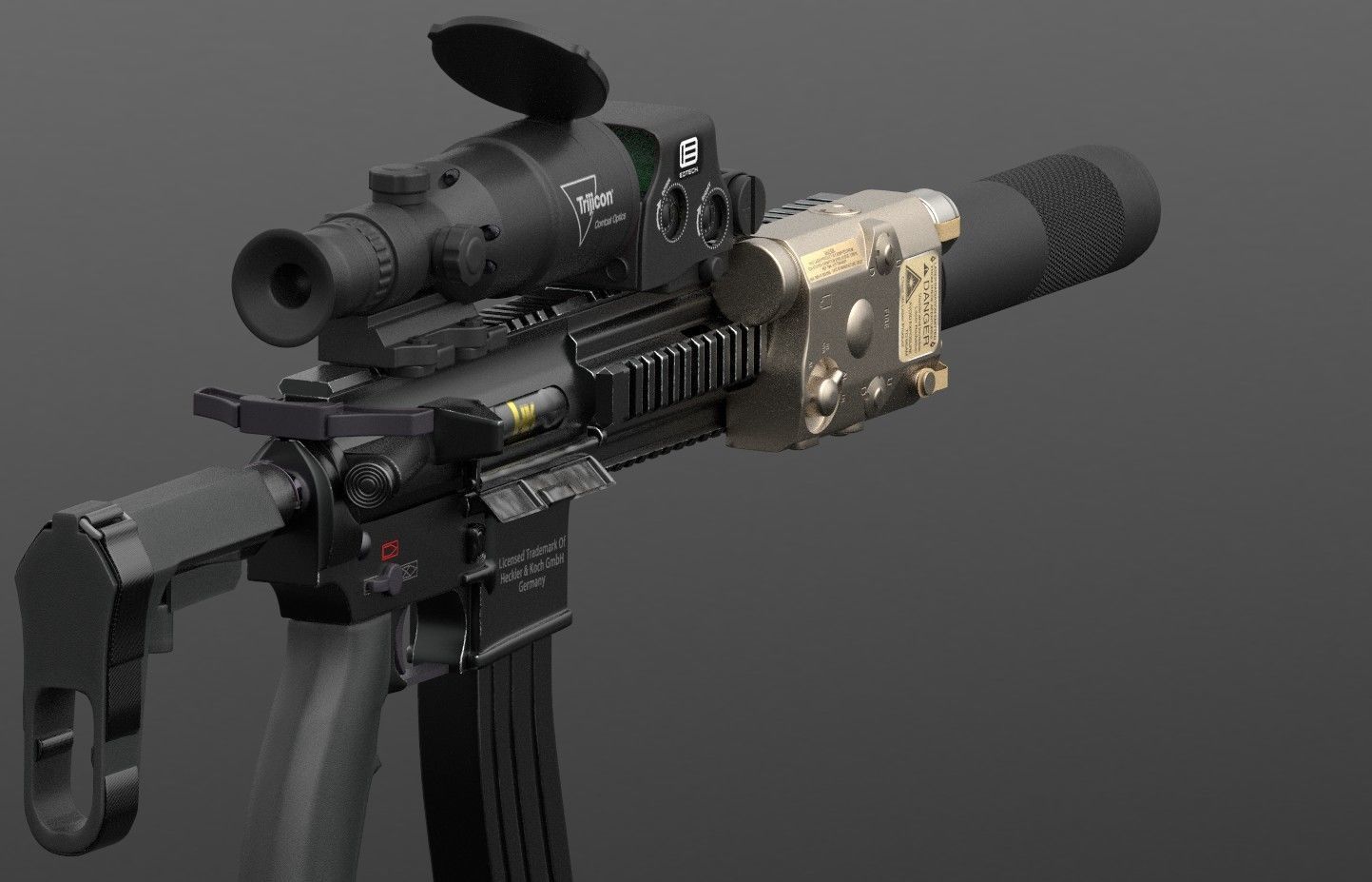 Gun Assault Rifle HK 416 3D model | CGTrader