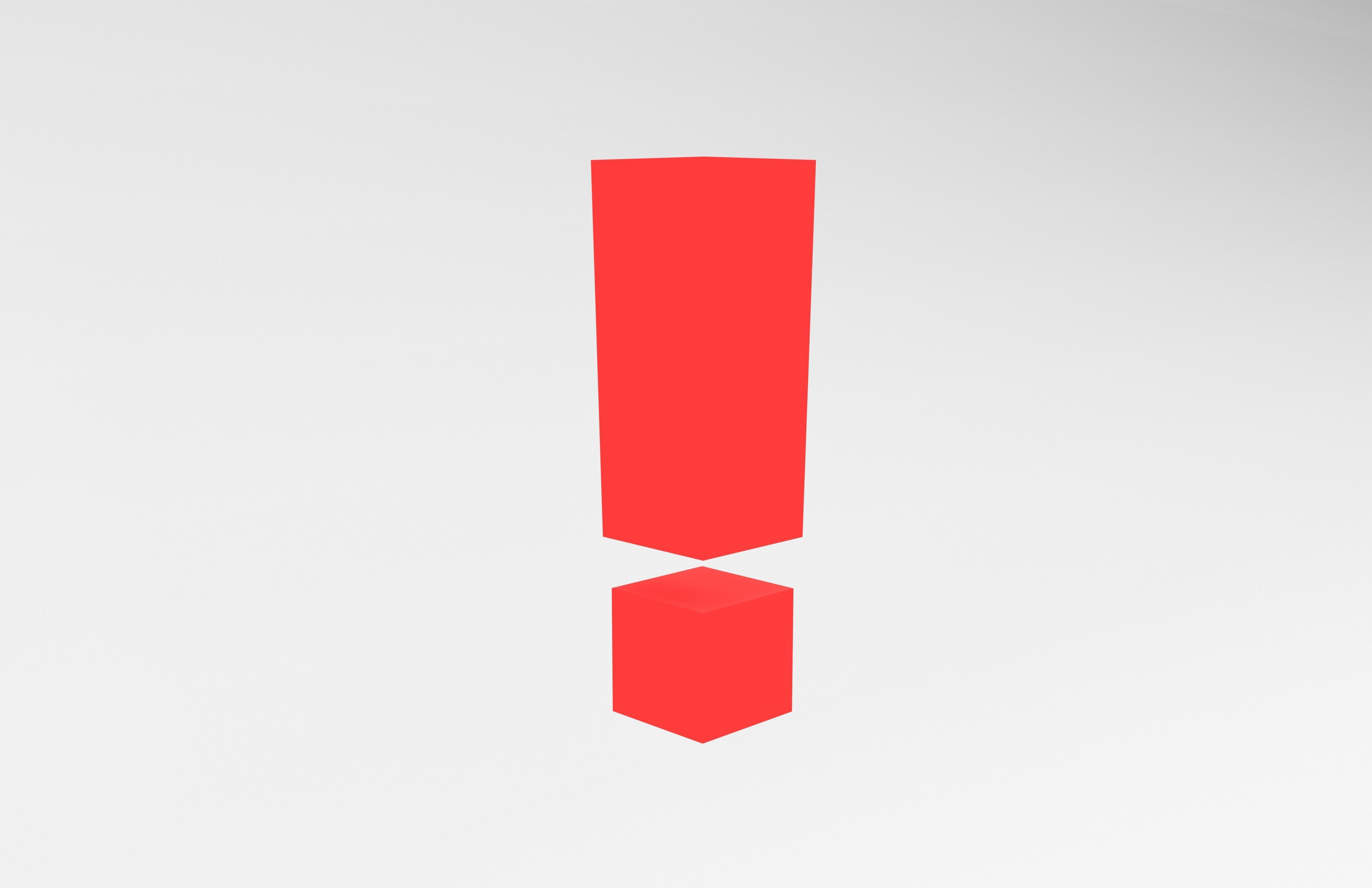 3D model Exclamation Mark Symbol v1 001 VR / AR / low-poly | CGTrader