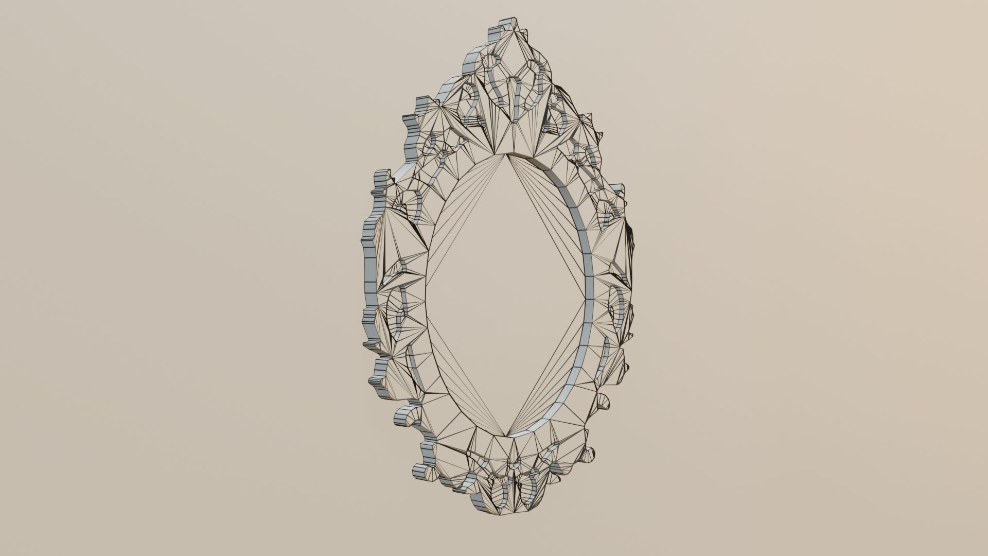 3D model Mirror 1 PBR ornate on wall VR / AR / low-poly | CGTrader