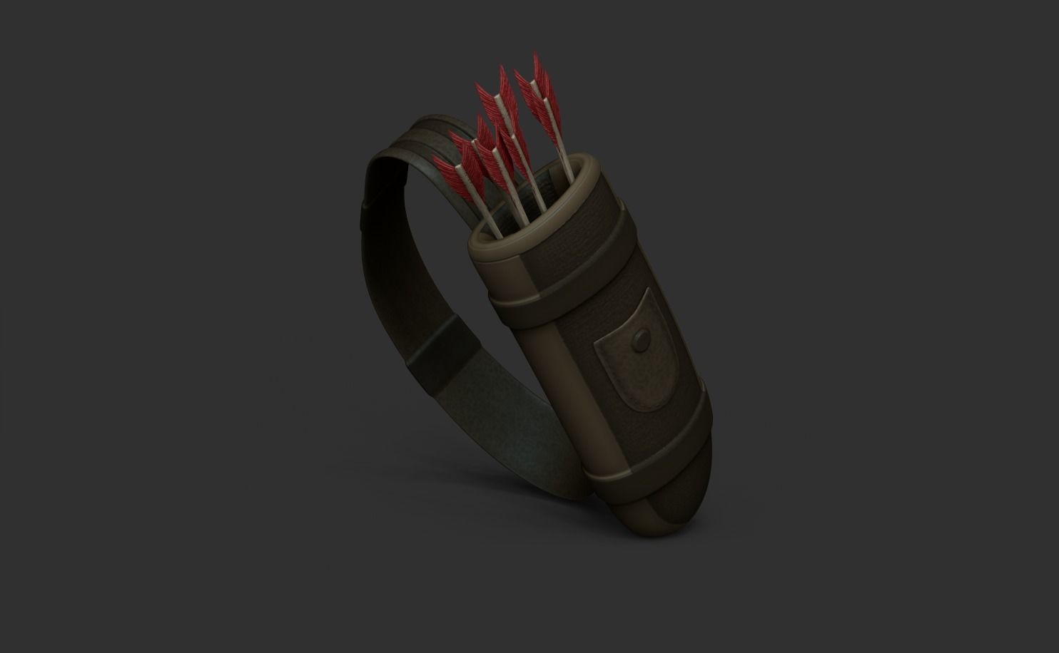 3D model Archer Quiver - Ranger Hunter - Red Arrows Pack VR / AR / low ...