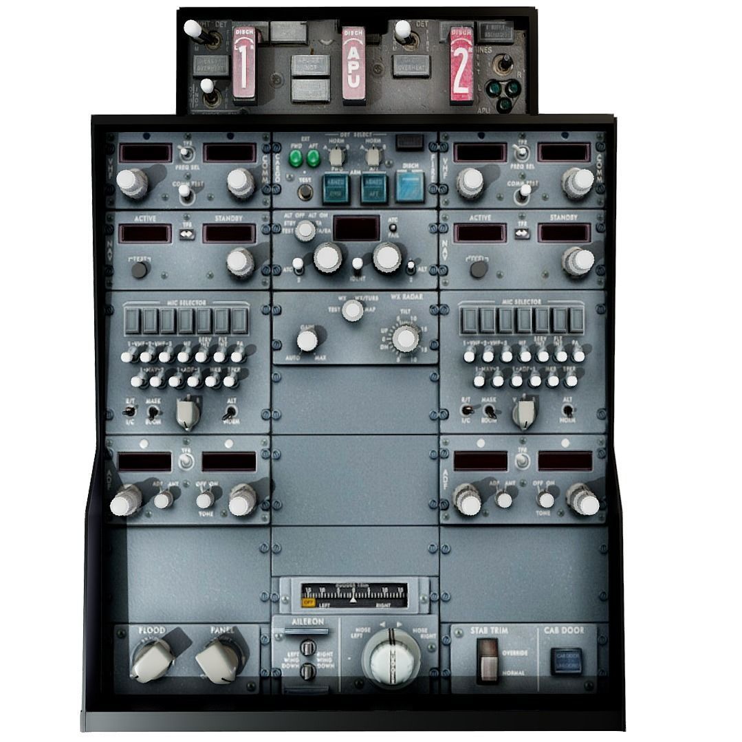 3D model Boeing 737 Cockpit Central Panels VR / AR / low-poly | CGTrader