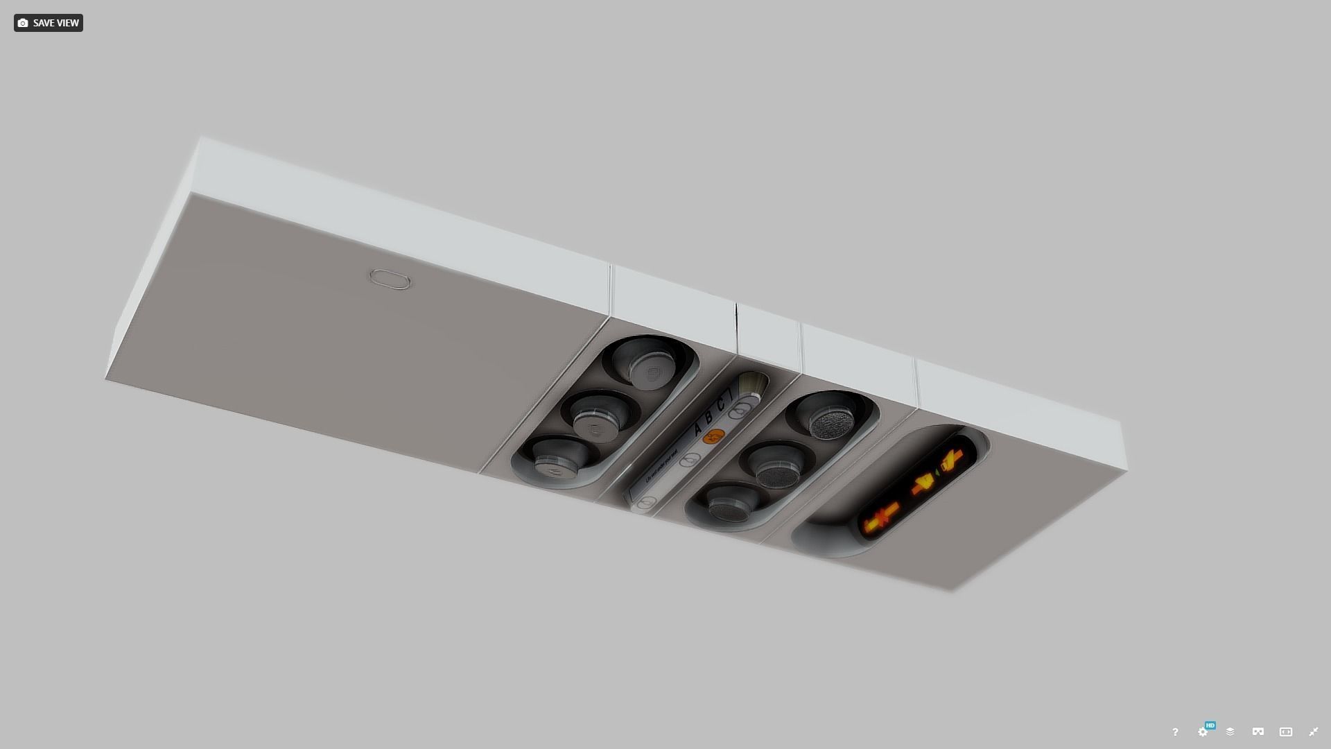 3D model Airbus Airplane Cabin Overhead Panel VR / AR / low-poly | CGTrader