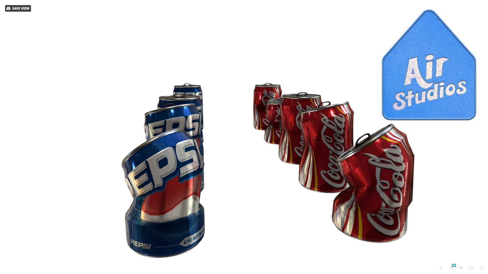 3D model Busted soda cans Pepsi and Coca Cola VR / AR / low-poly | CGTrader