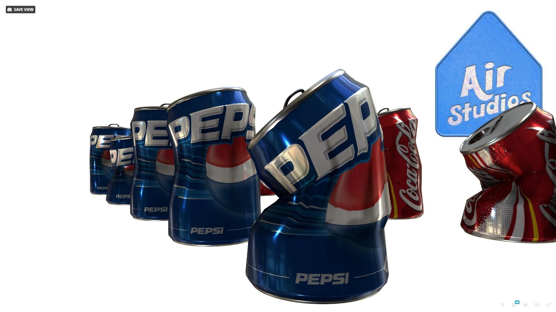 3D model Busted soda cans Pepsi and Coca Cola VR / AR / low-poly | CGTrader