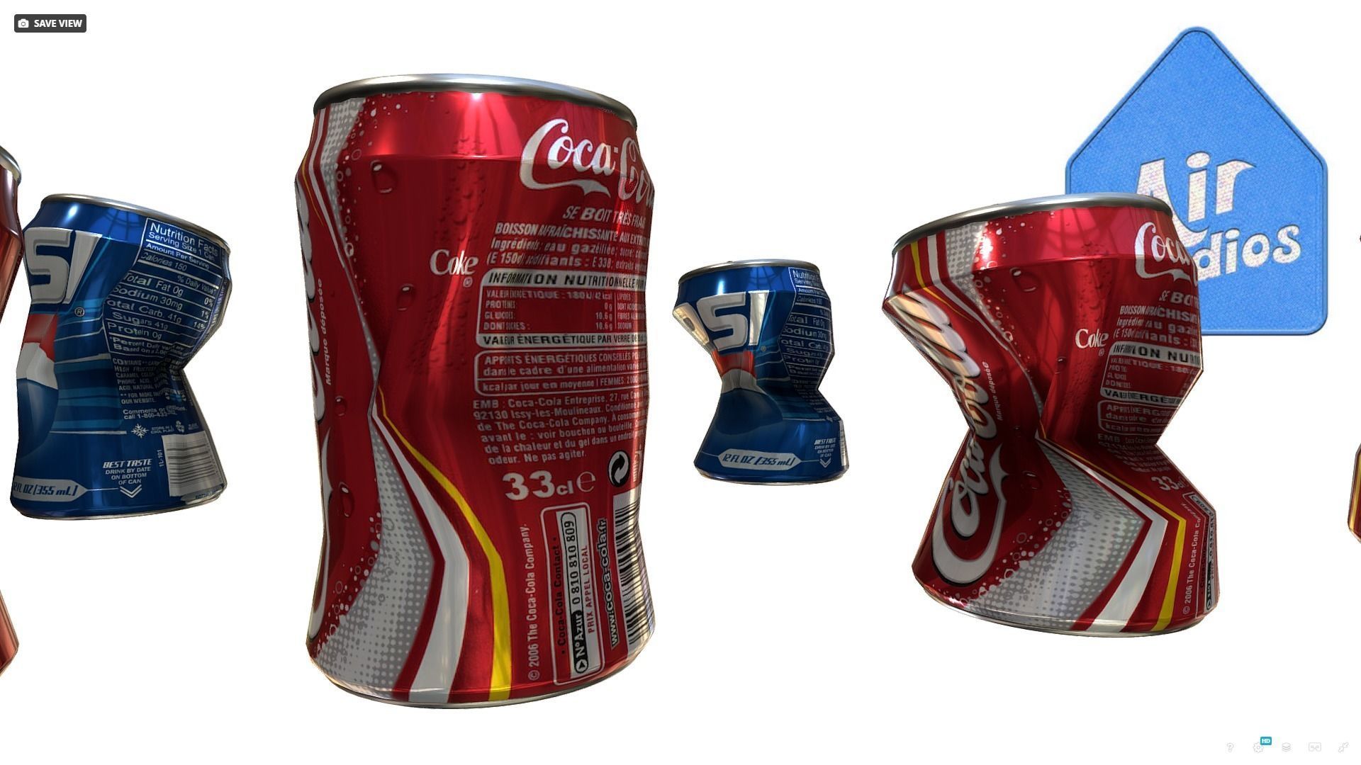 3D model Busted soda cans Pepsi and Coca Cola VR / AR / low-poly | CGTrader