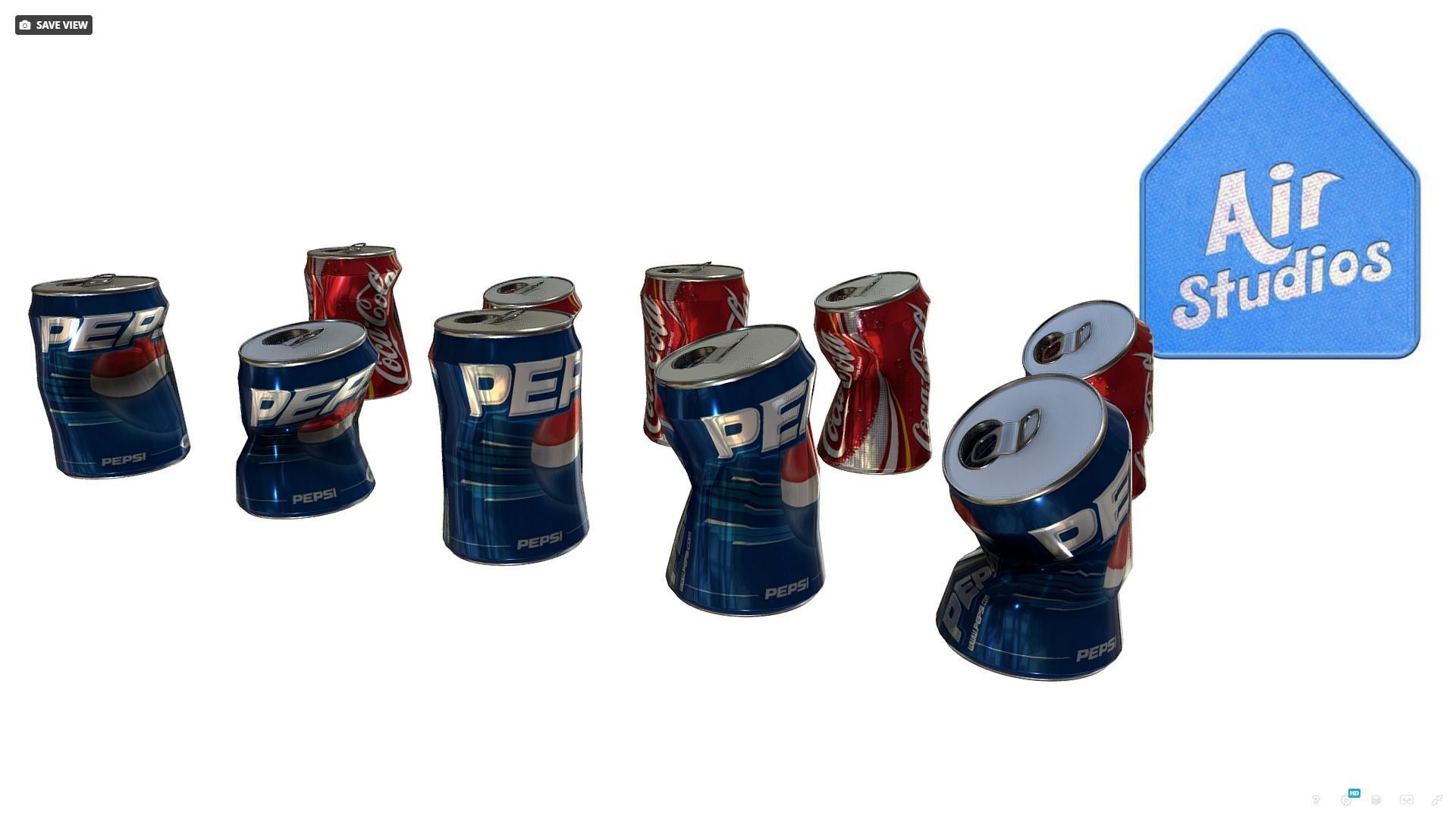 3D model Busted soda cans Pepsi and Coca Cola VR / AR / low-poly | CGTrader