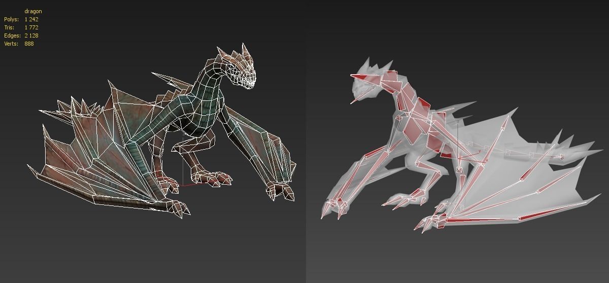 Dragon enemy 3D model animated rigged | CGTrader