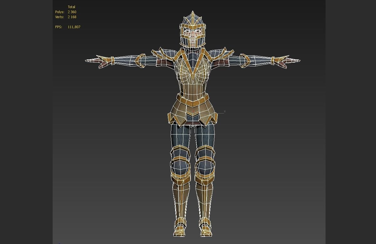 Girl with clothes armor set 3D model rigged | CGTrader