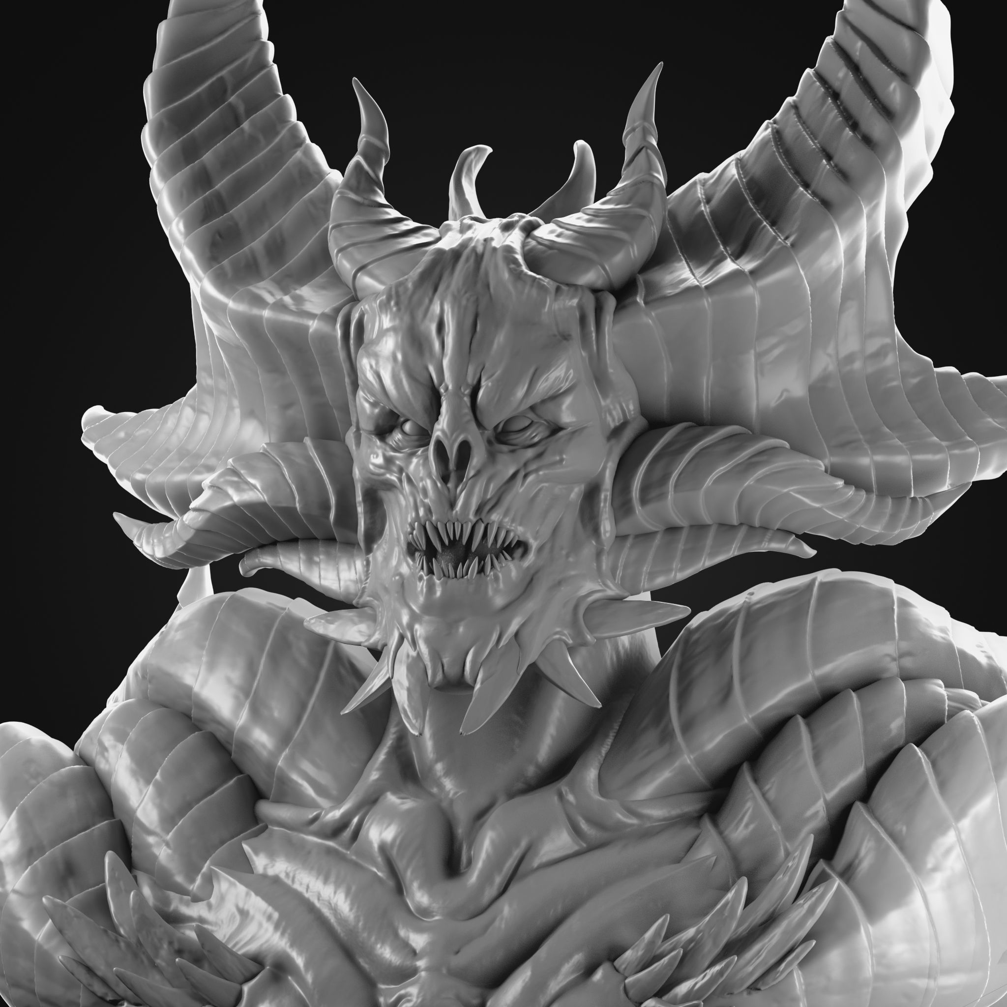 Demon Lord bust 3D Print 3D model 3D printable | CGTrader