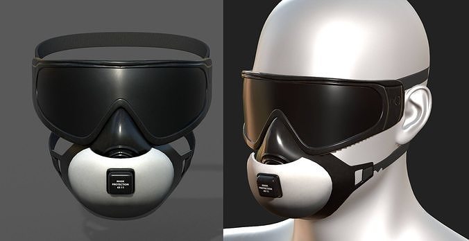 3D model Gas mask helmet 3d model protection safety futuristic VR / AR ...