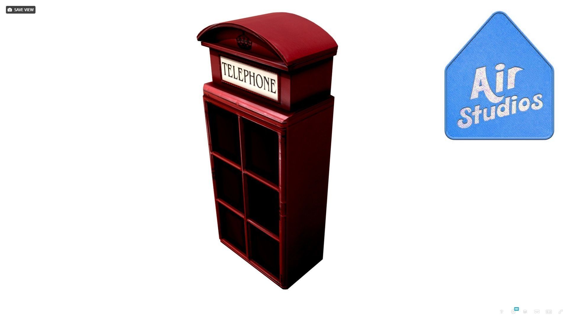 3D model English Phone Booth - Key Holder Box VR / AR / low-poly | CGTrader