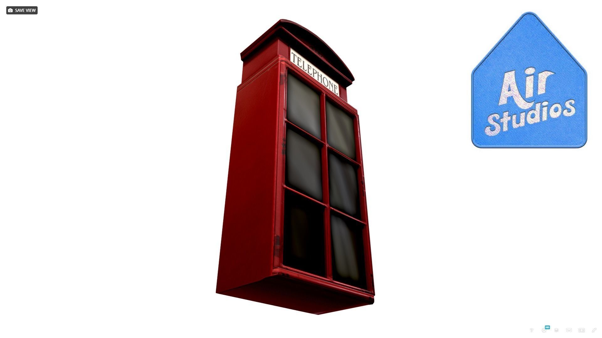 3D model English Phone Booth - Key Holder Box VR / AR / low-poly | CGTrader