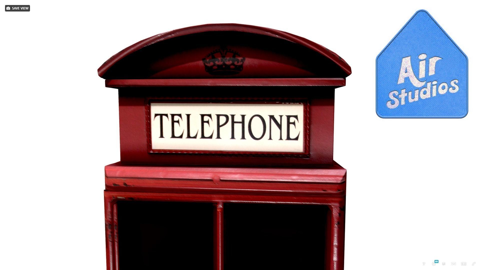 3D model English Phone Booth - Key Holder Box VR / AR / low-poly | CGTrader
