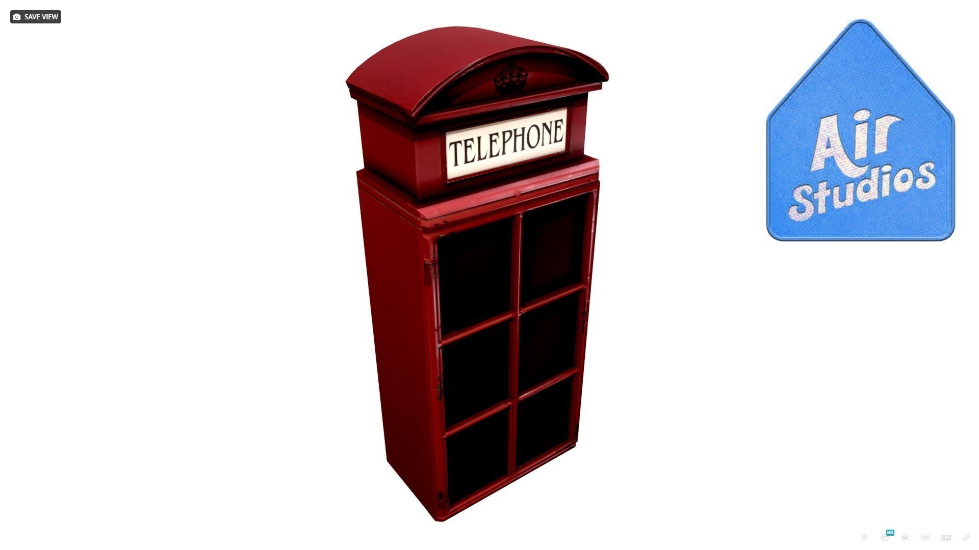 3D model English Phone Booth - Key Holder Box VR / AR / low-poly | CGTrader