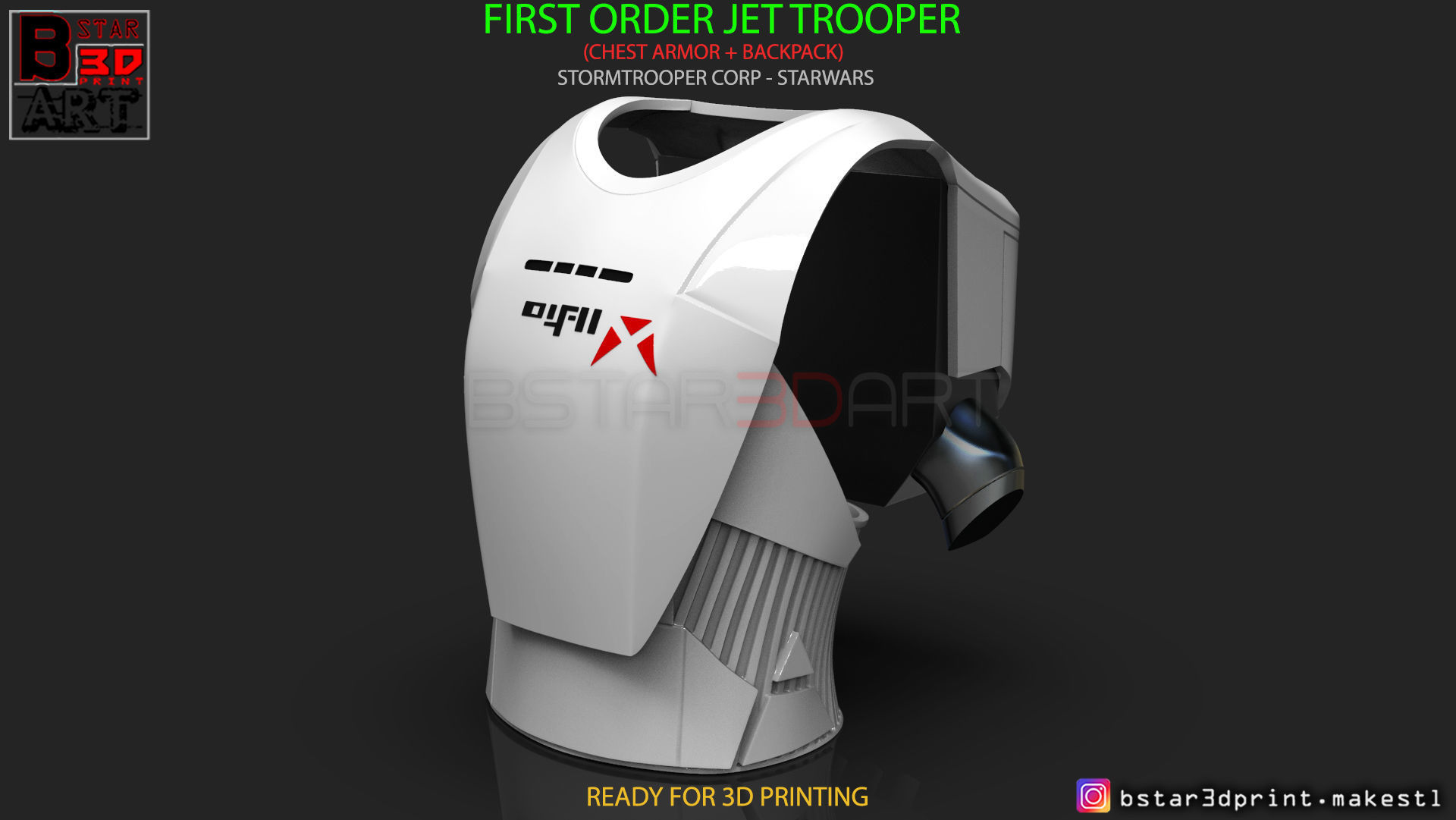 First Order JET TROOPER - Chest Armor - backpack - StormTrooper 3D ...