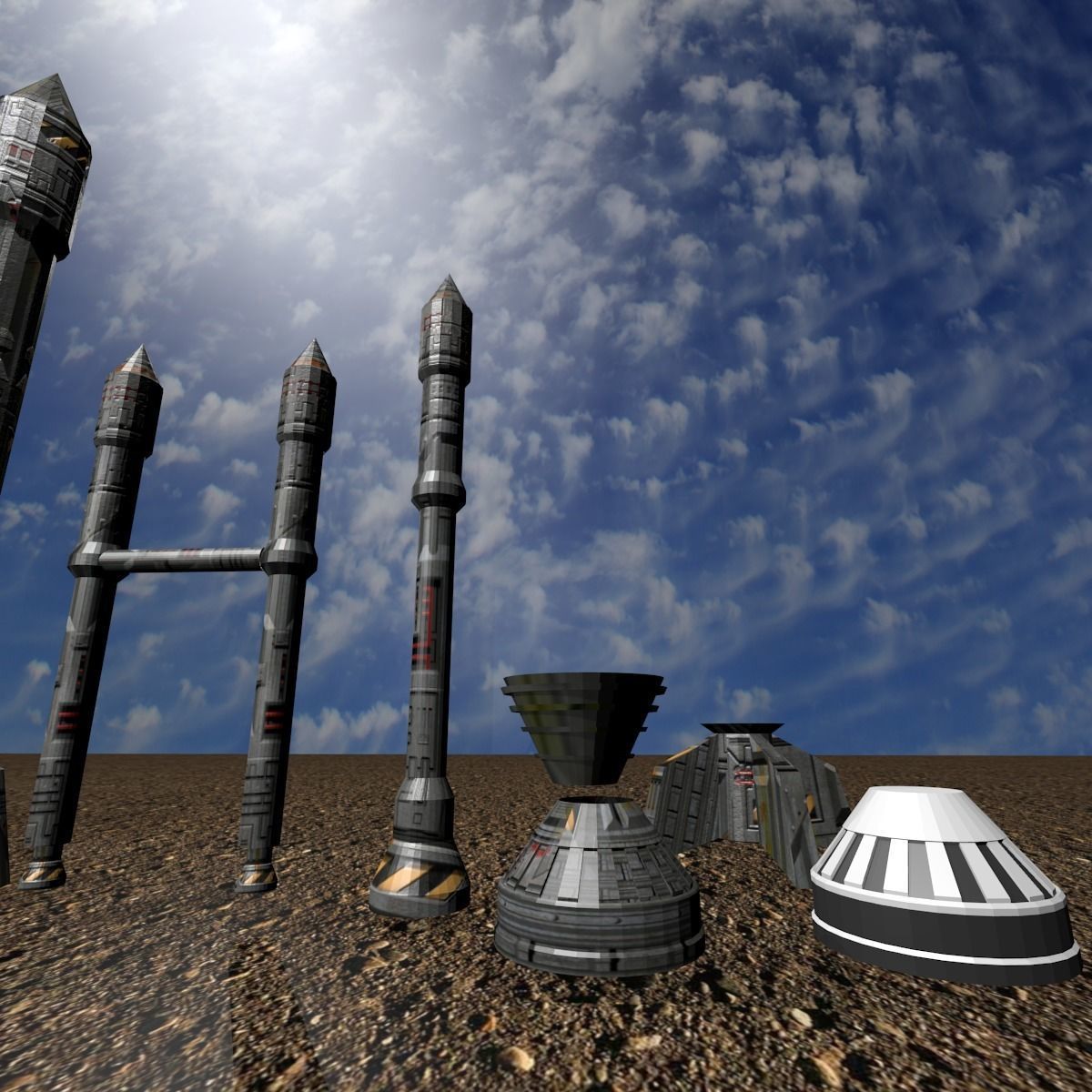 3D model Rocket Modular Pack VR / AR / low-poly | CGTrader