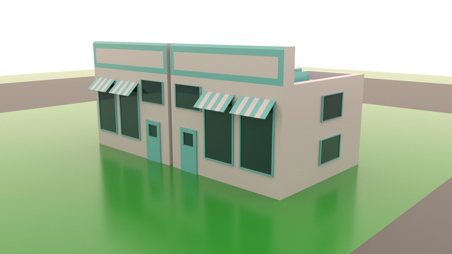 Low poly business building store 3D asset | CGTrader