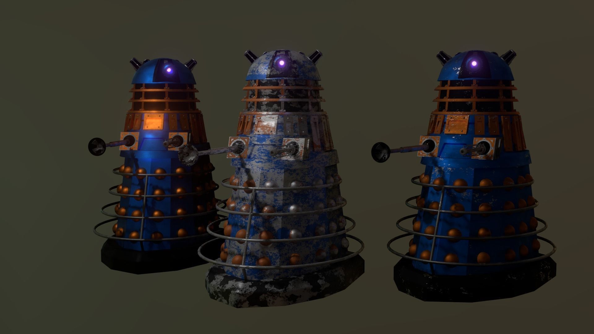 3D model STEAMPUNK SCIENCE DALEK PACK - Rogue Film Productions VR / AR ...