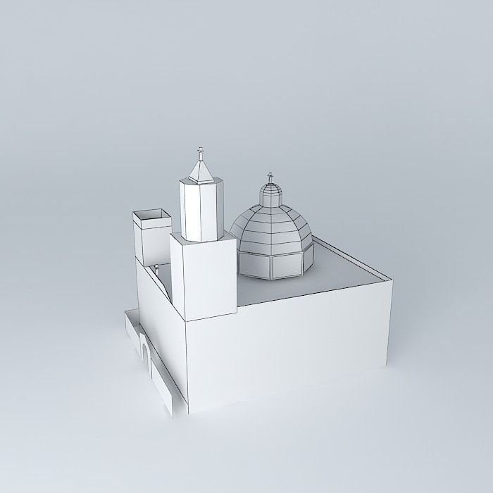 Sanctuary model building with dome on top 3D model | CGTrader