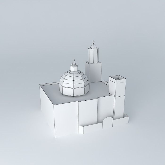 Sanctuary model building with dome on top 3D model | CGTrader