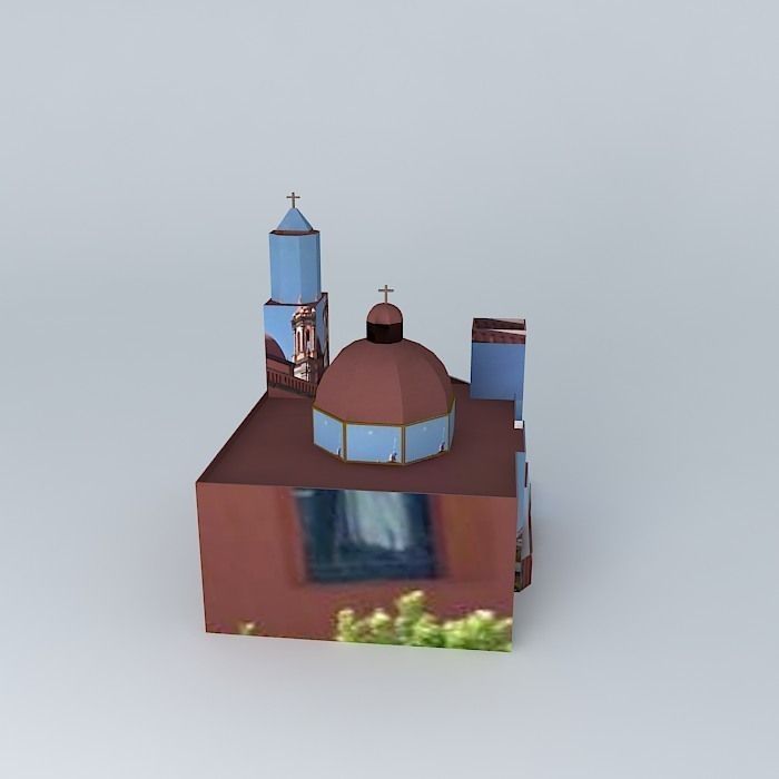Sanctuary model building with dome on top 3D model | CGTrader